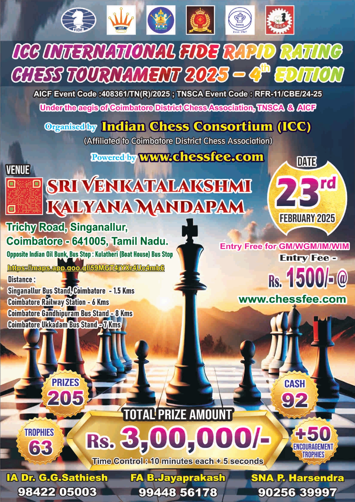 Chessfee:: Online chess tournament registration portal